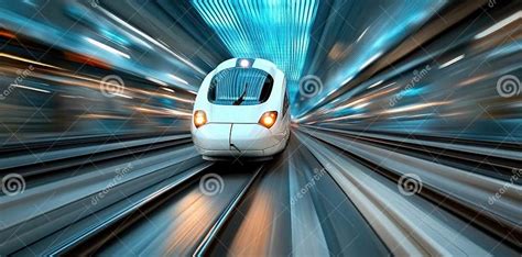 Dynamic Train Image High Speed Motion Modern Design Sleek Structure Advanced Engineering