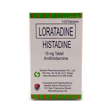 Histadine Loratadine 10mg Tablet 100s Price In The Philippines
