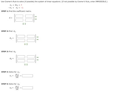 Solved Use Cramer S Rule To Solve If Possible The System Chegg