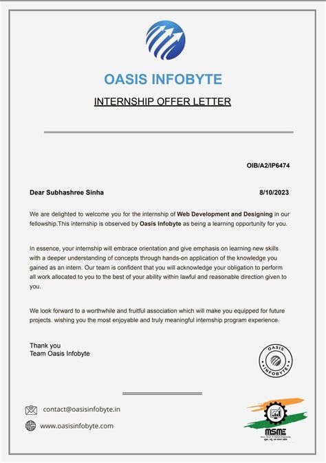 Subhashree Sinha On Linkedin Connections Oasisinfobyte Webdevelopment Webdesign Internship