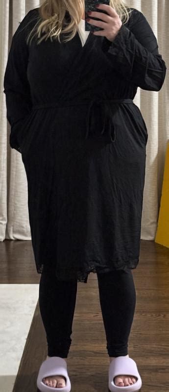 State Of Day Womens Lace Trim Knit Wrap Robe Exclusively At Macys