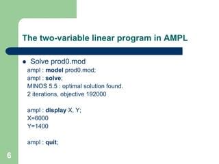 Tutorial Ampl PDF