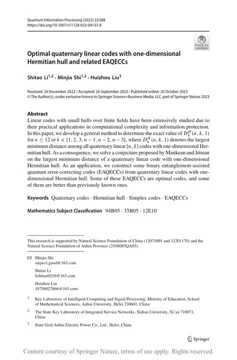 Optimal Quaternary Linear Codes With One Dimensional Hermitian Hull And
