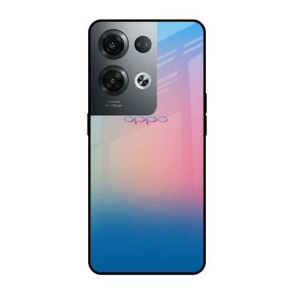 Qrioh Blue And Pink Ombre Glass Case For Oppo Reno8 Pro 5g Jiomart