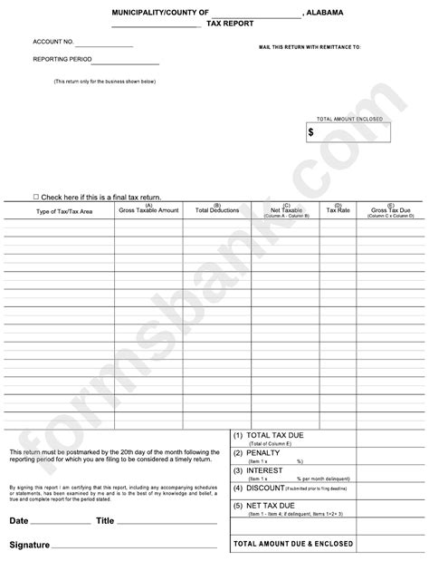 Tax Report Form Standard Deduction Summary Table Printable Pdf Download