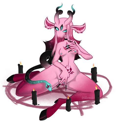 Rule 34 3 Eyes Blue Eyes Blue Nipples Blue Pussy Boob Grab Candle Candles Cloven Hooves Demon