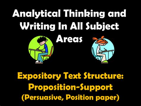 Proposition Support Essay Writing Analytical Thinking Guide