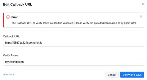Django Facebook Messengerbot Python The Callback Url Or Verify Token Couldnt Be Validated