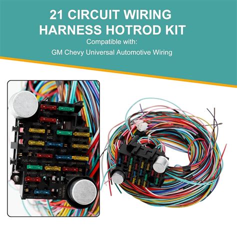 21 Circuit Wiring Harness Kit Extra Long Hot Rod Universal 21 Circuit