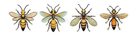 Realistic Colorful Chalcid Wasp Animal Illustration Stock Illustration