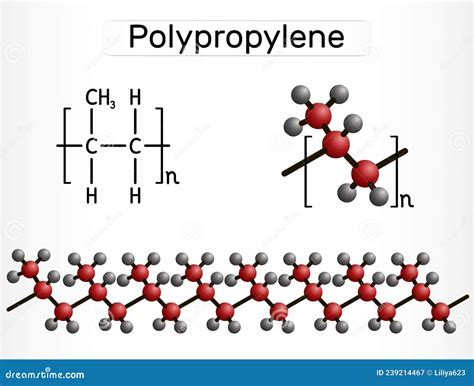 Polypropylene Polypropene Pp Plastic Chemical Structure Vector