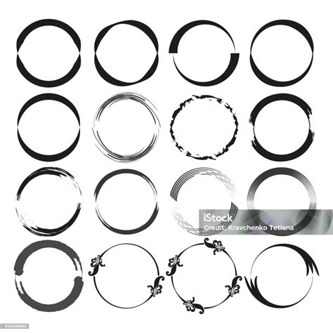Diverse Circle Frames Collection Decorative Round Borders Vector Set