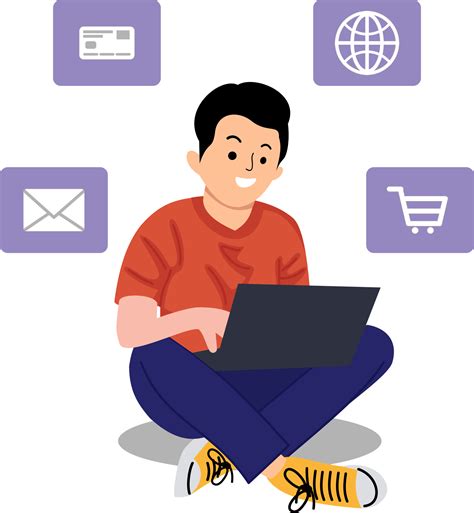 Man Working Use Laptop Multitasking Work Concept Illustration Or Telecommuting Concept 50738346 Png