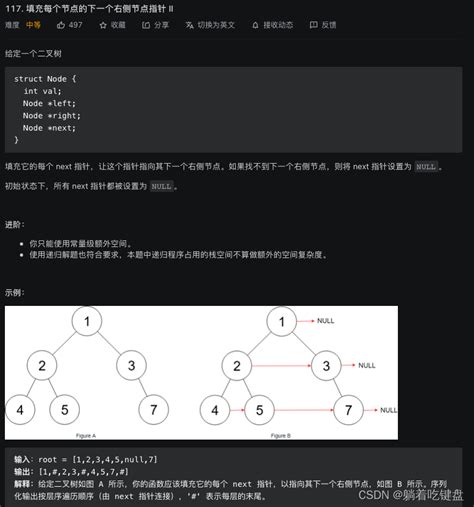 【力扣刷题总结之117 填充每个节点的下一个右侧节点指针 ii】 力扣117js csdn博客