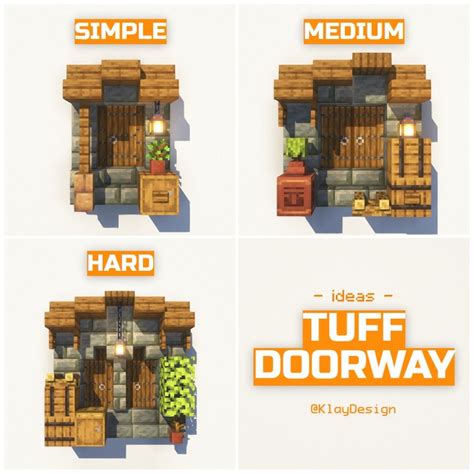 Thatklaypot Minecraft Builder On Instagram Tuff Doorways Heres Three Ideas Of Tuff