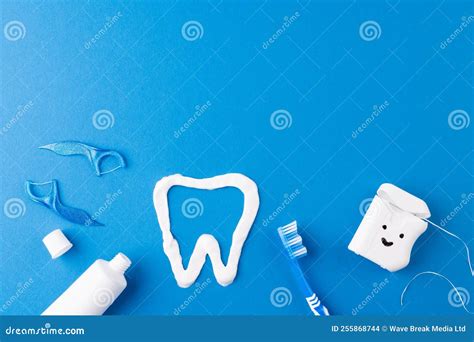 Image Of Toothbrush Toothpaste String Liquid And Tooth Made Of Paste