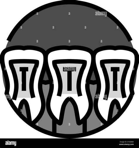 X Ray Dental Procedure Color Icon Vector Illustration Stock Vector