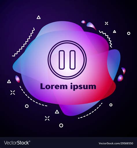 Purple Line Pause Button Icon Isolated On Blue Vector Image