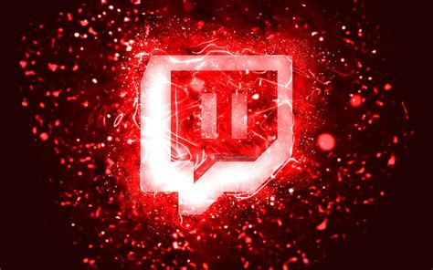Twitch Red Logo Red Neon Lights Creative Red Abstract Background