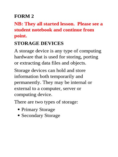 storage devices notes pdf