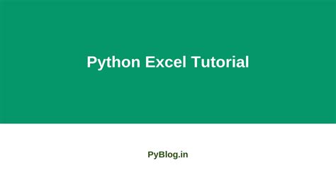 Python Excel Tutorial — Read And Write Excel Files With Pandas