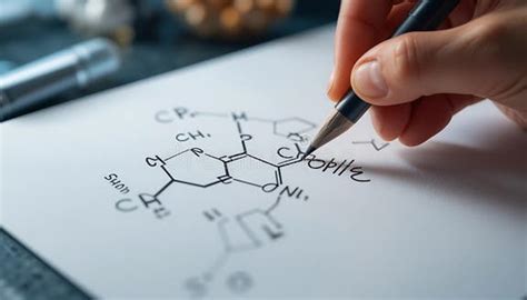 Hand Drawing Complex Molecular Structure A Detailed Scientific Sketch