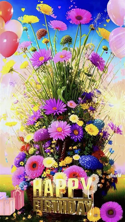 Birthday With Flowers And Balloons Artofit