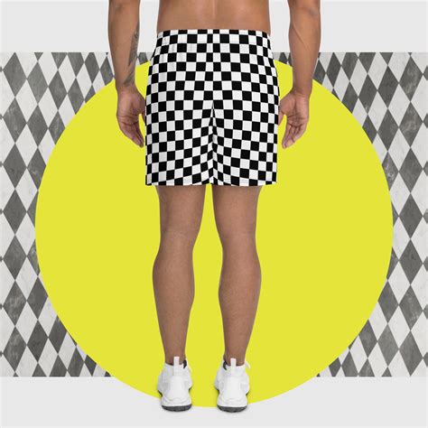 Galactivated Checkerboard Mens Recycled Athletic Shorts Sustainable