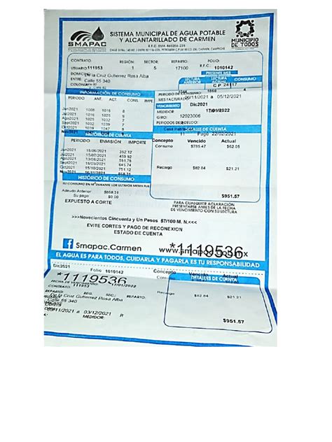 Recibo De Agua Pdf