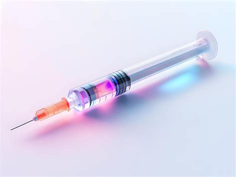 Flat Holographic Diabetes Education Pamphlet And Insulin Pen Concept As