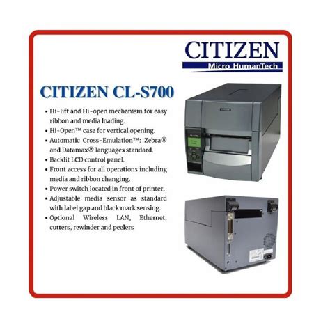 Citizen Cl S700 Barcode Label Printer 4 Inch Max Print Width 6 Inch At ₹ 58950 In Pune