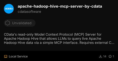 Apache Hadoop Hive Mcp Server By Cda · Lobehub
