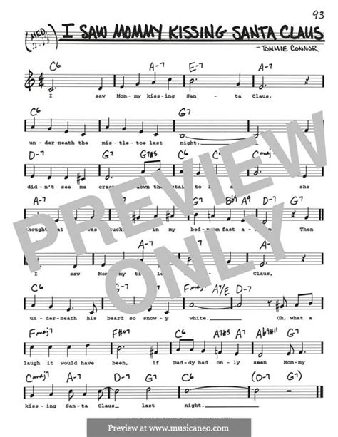I Saw Mommy Kissing Santa Claus By T Connor Sheet Music On Musicaneo