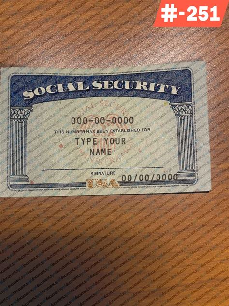 Editable Social Security Card Template Document Psd