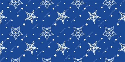 Premium Vector Seamless Snowflake Pattern Snow Repeated Background
