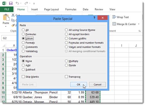 Excel заменить формулу на значение Excel