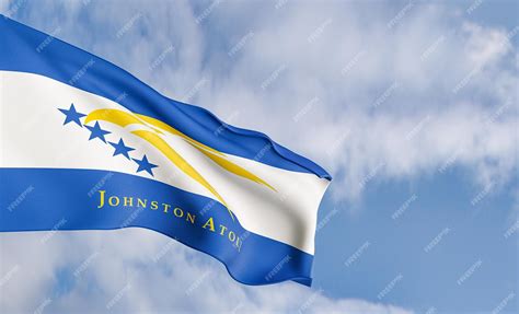 Premium Photo National Flag Johnston Atoll On The Background Of