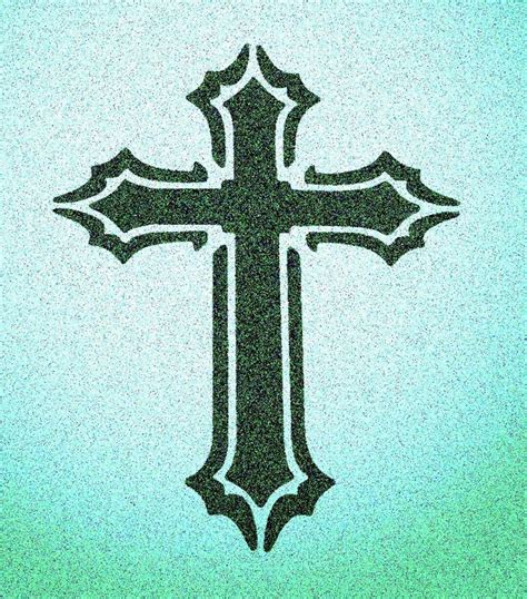 Double Cross Stencil Religious Crosses Stencils Etsy