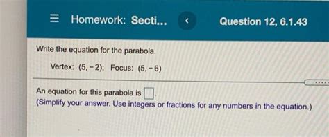 Solved Homework Secti Question 12 6 1 43 Write The