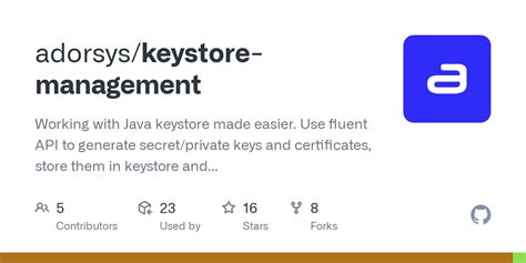 GitHub Adorsys Keystore Management Working With Java Keystore Made Easier Use Fluent API To