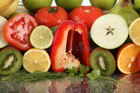 Assorted Fruits And Vegetables Stock Image Image Of Crop Kiwi 46457861