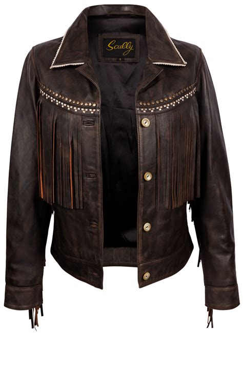 Scully Womens Western Fringe Leather Jacket Pinto Ranch