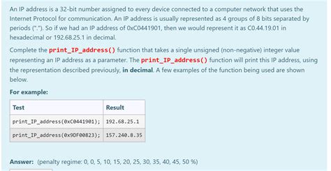 solved an ip address is a 32 bit number assigned to every