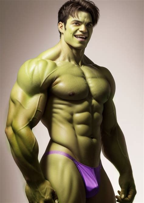 Muscular Hulk In Posing Trunks By Trankhoimy On Deviantart