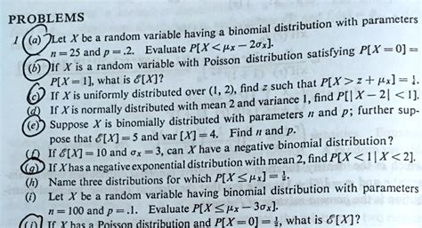 Solvedproblems Distribution With Parameters Random Variable Having A Binomial A Jlet X Be