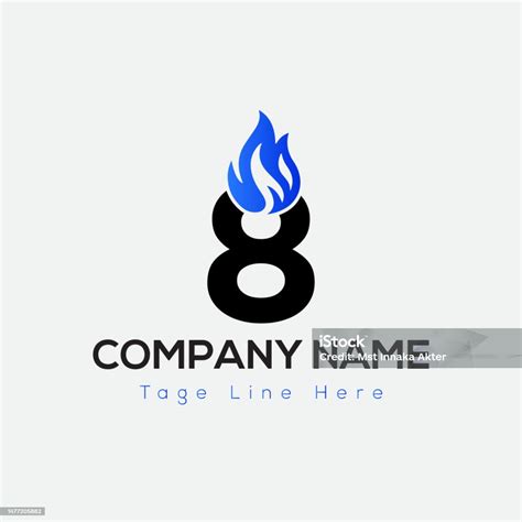 Blue Fire Logo On Letter1 Template Blue Fire On 1 Etter Initial Fire