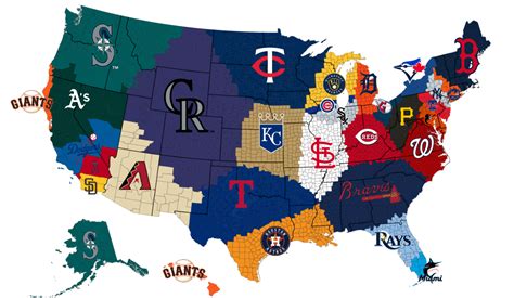 Mlb Team Map Based On Latitude Longtitude Proximity Of The Cities Represented V 2 R Mlb