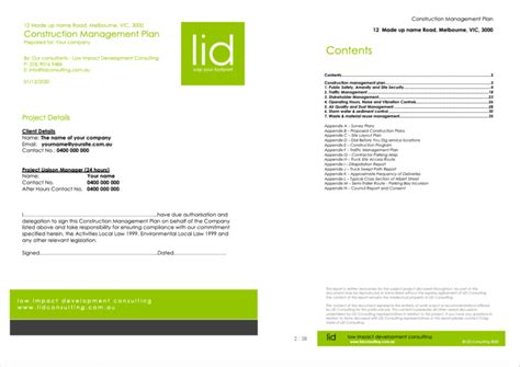 Construction Management Plans Construction Management Plans