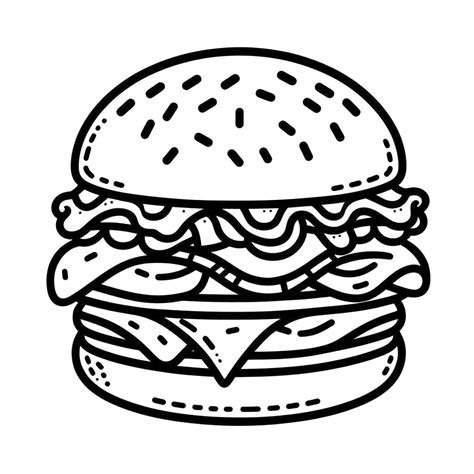 A Delicious Hamburger Coloring Page Download Print Or Color Online