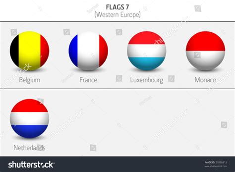 Flags Western Europe Flags 7 เวกเตอร์สต็อก ปลอดค่าลิขสิทธิ์ 21826315